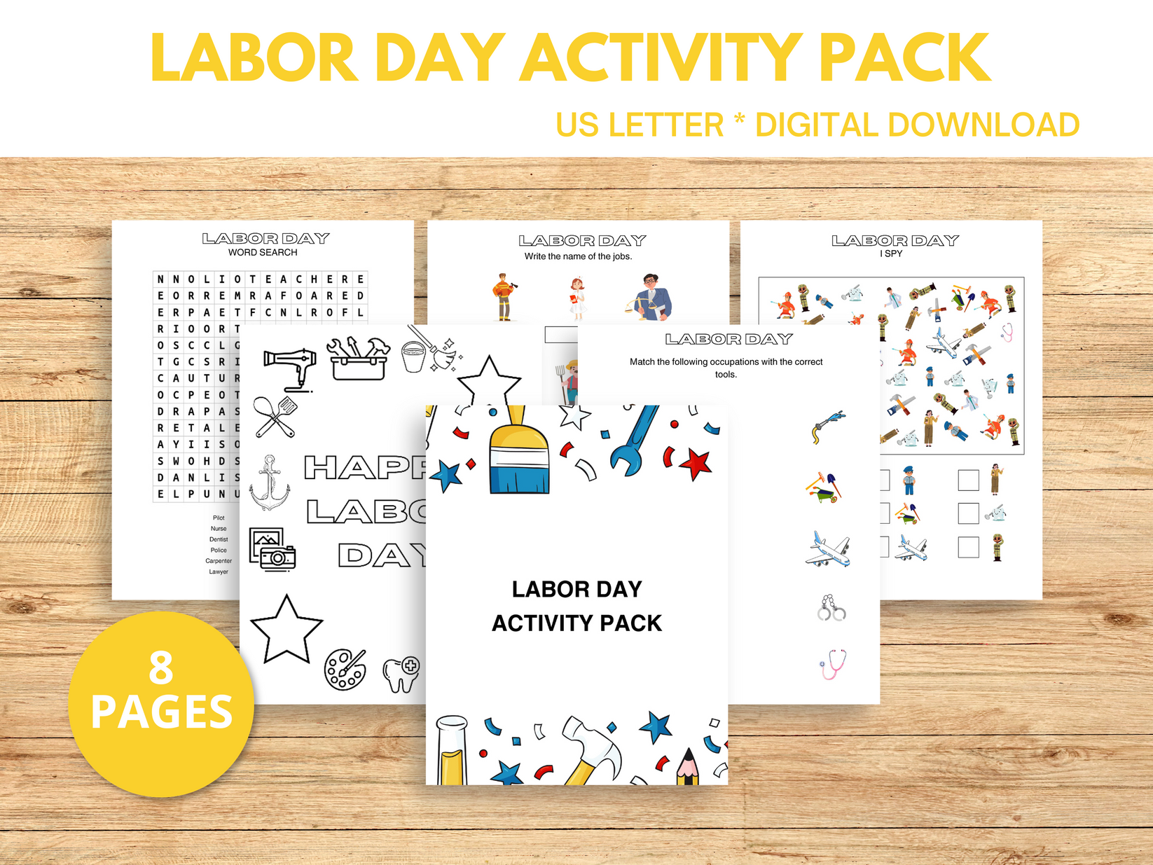 Labor Day Printable Activities for Kids – Coloring, Games & More ...