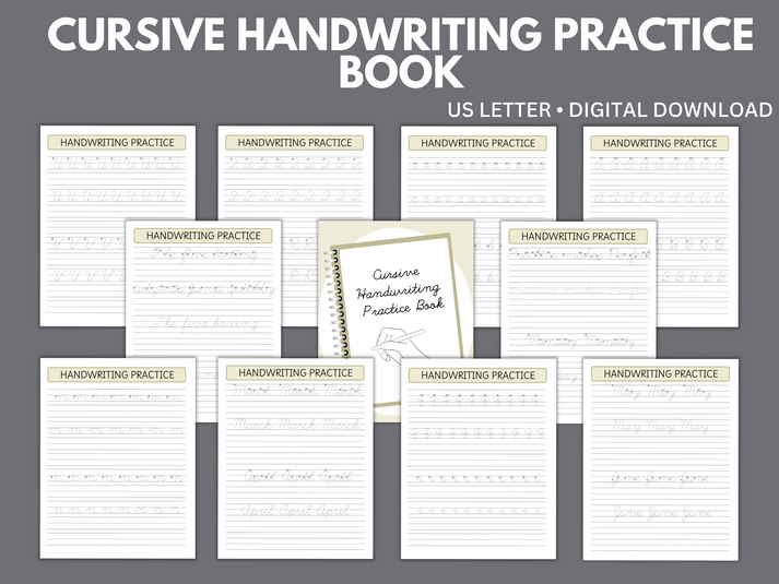 Cursive Handwriting Practice for Kids – 41 Printable Pages – Print It Mo