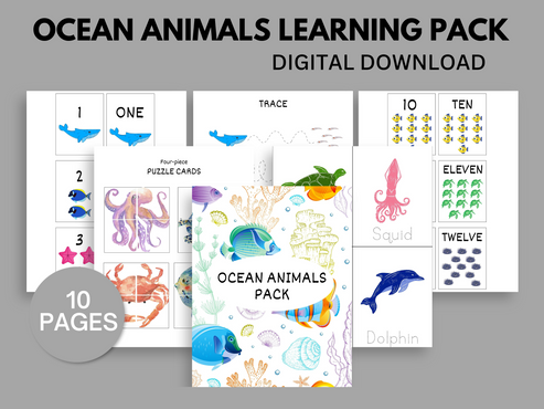 Ocean Animals Learning Worksheets – Print It Mo
