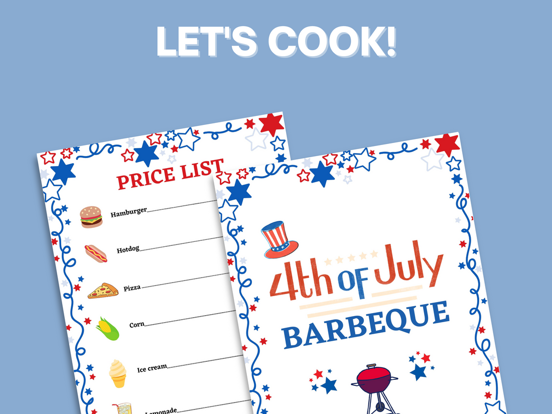 4th of July Dramatic Play Printables | Pretend Play BBQ Set for Kids ...