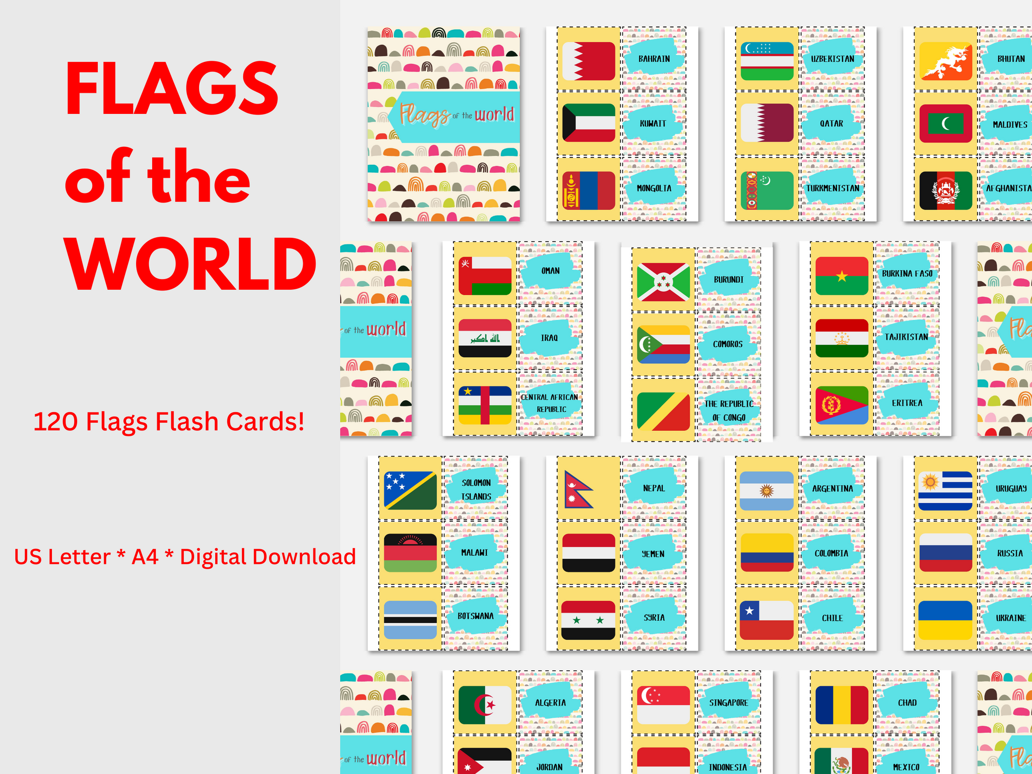 Printable Flags of the World Flash Cards – Print It Mo