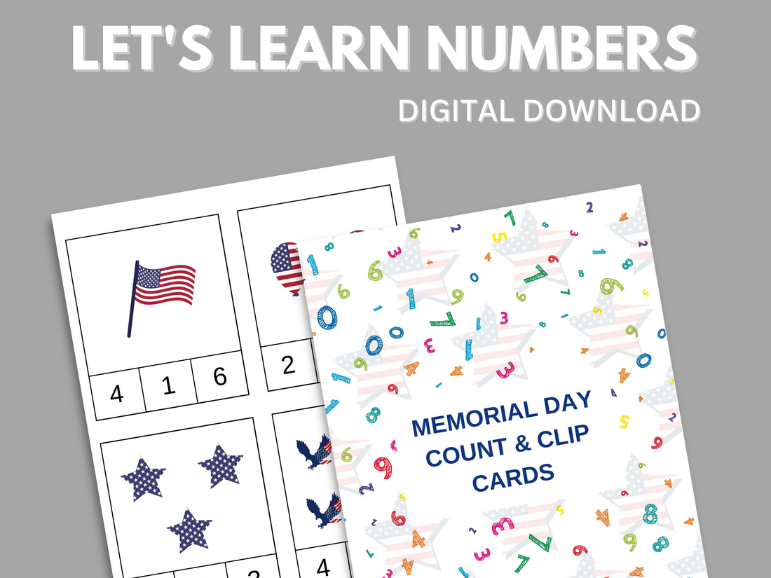 Memorial Day Count And Clip Cards PDF – Print It Mo
