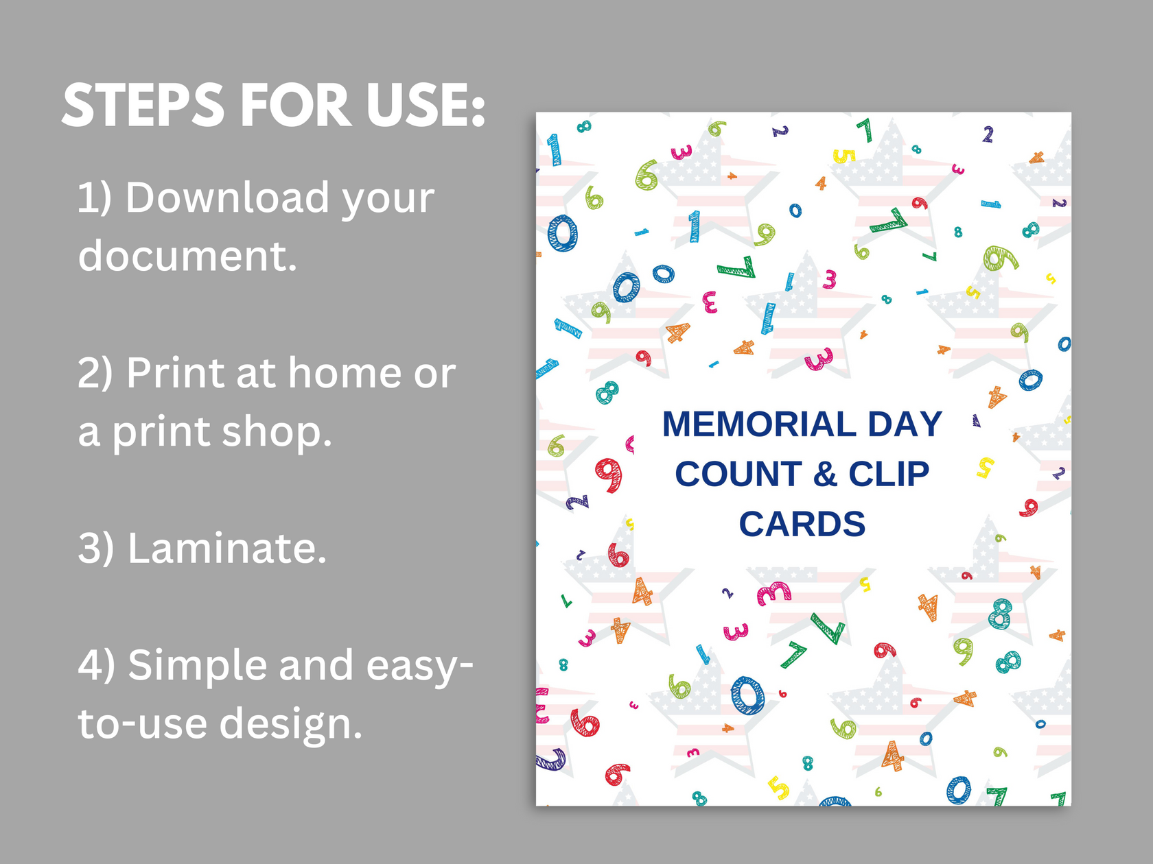 Memorial Day Count And Clip Cards PDF – Print It Mo