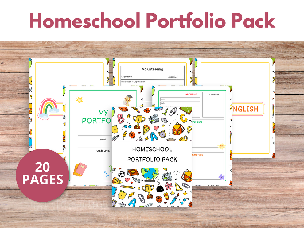 Homeschool Portfolio Pack Printable | 20 Pages for Record Keeping ...